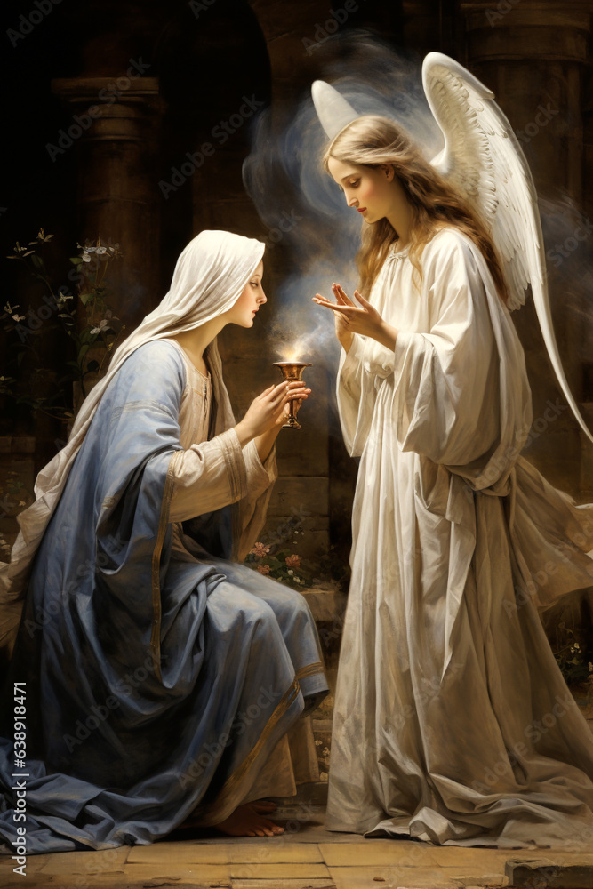 the Annunciation to the Blessed Virgin Mary. AI generative. Stock ...
