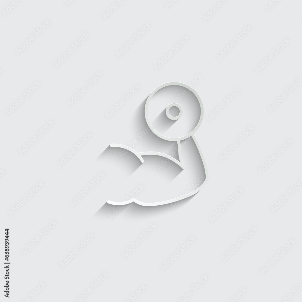 paper biceps icon muscle vector icon sports sign sport club fitness ...