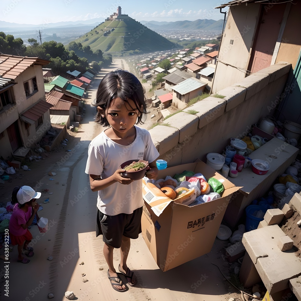 Poor Children Eating food from trash | poor child | Ai generated ...