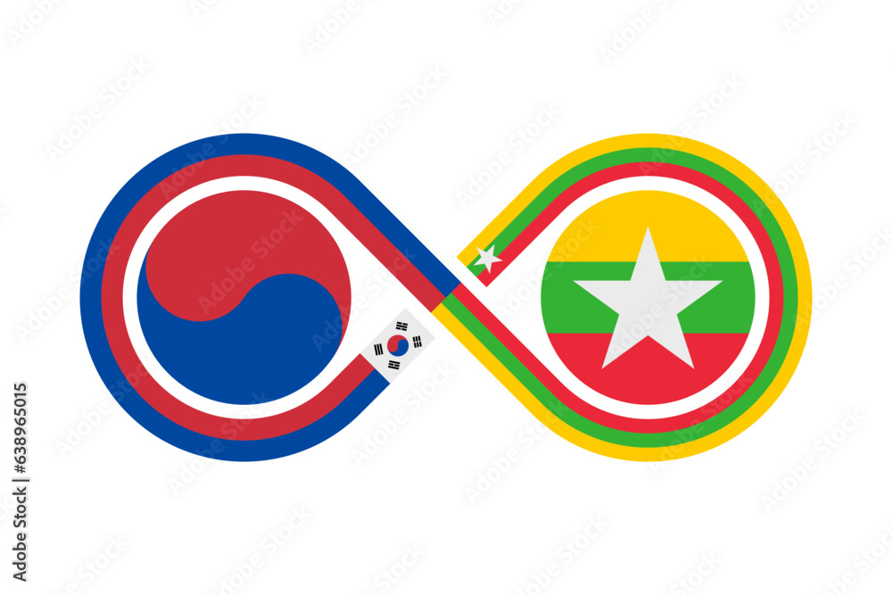 korean and burmese language translation icon. vector illustration ...
