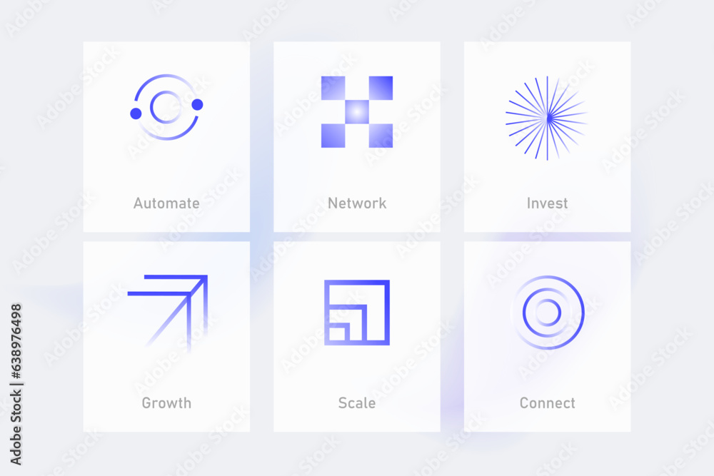 Modern design template for Capital and Business Icons. Automate Icon ...