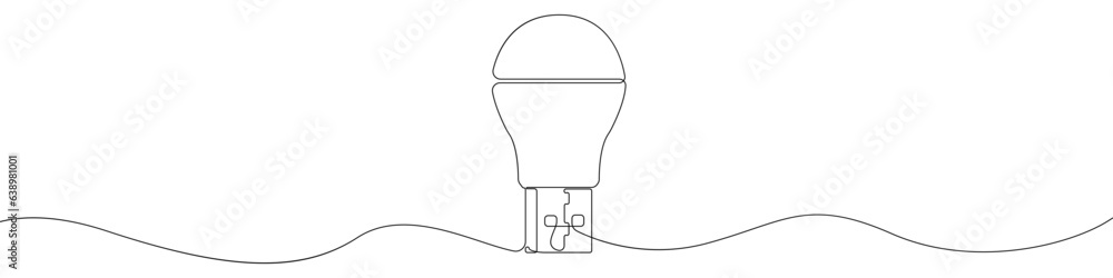 Light bulb line continuous drawing vector. One line The Wireless USB ...