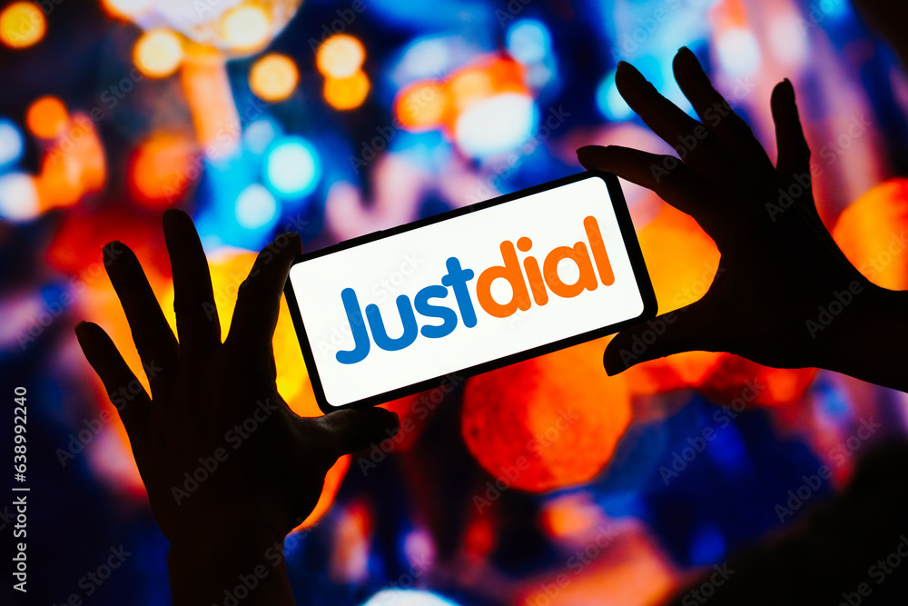 August 24, 2023, Brazil. In this photo illustration, the Just Dial (JD ...