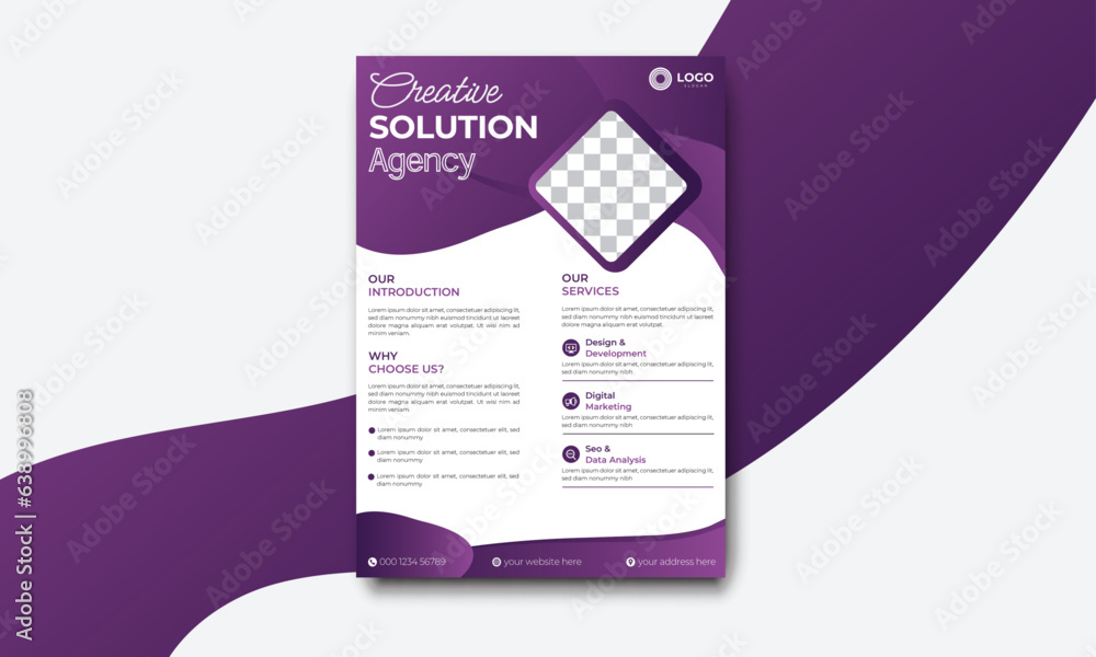 Corporate business flyer template design with gradient color. Poster ...