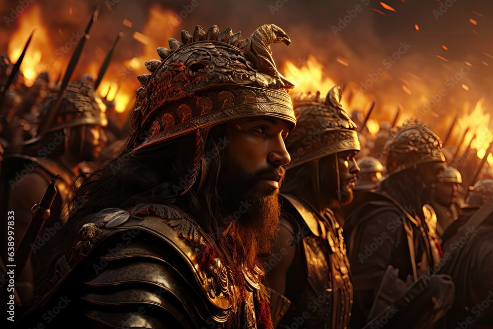 Ancient Egyptian warriors and cavalry fighting the Hittites on the ...
