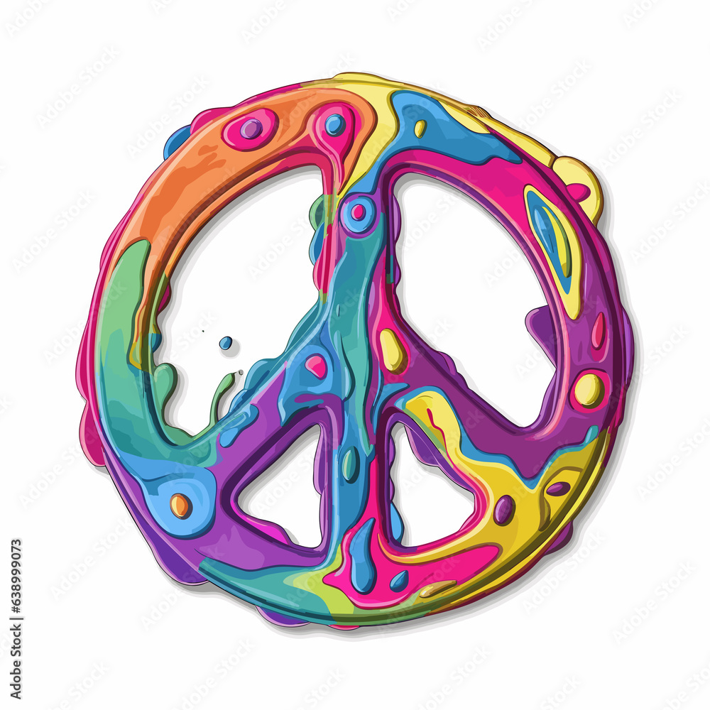 Peace Sign, Dripping Art, Peace Sign Sticker Art, Sticker, Clip Art ...