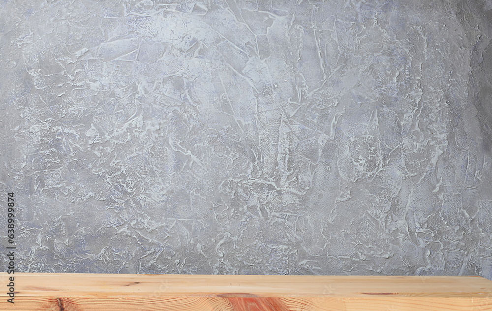 Empty wooden table with old grunge background with space for text, gray ...