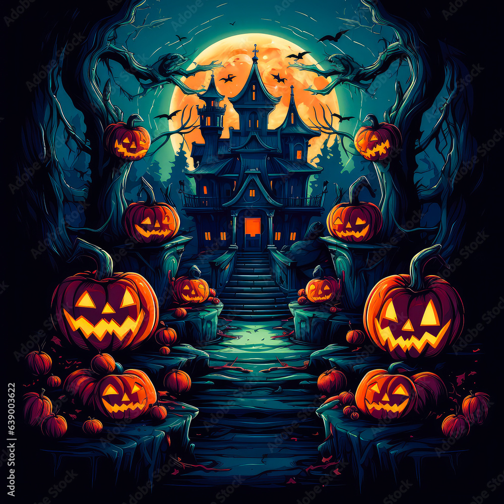 Attractive Halloween background or wallpaper design for posters ...
