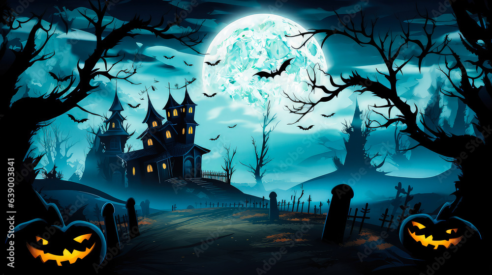 Spooky Halloween background or wallpaper design for posters, invitation ...