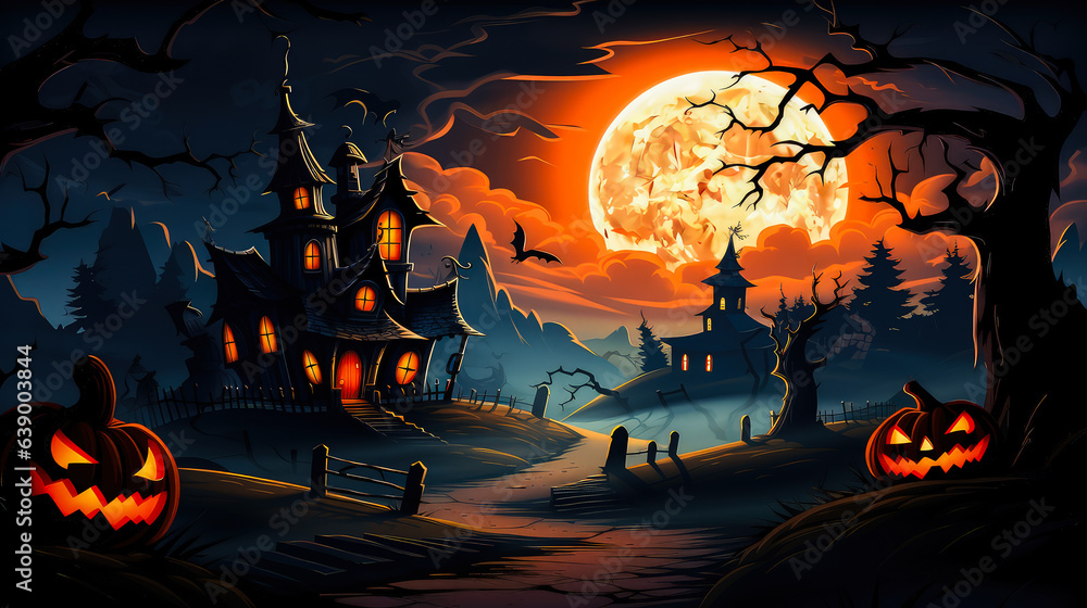 Spooky Halloween background or wallpaper design for posters, invitation ...