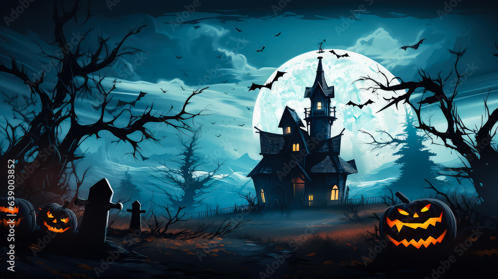 Spooky Halloween background or wallpaper design for posters, invitation ...