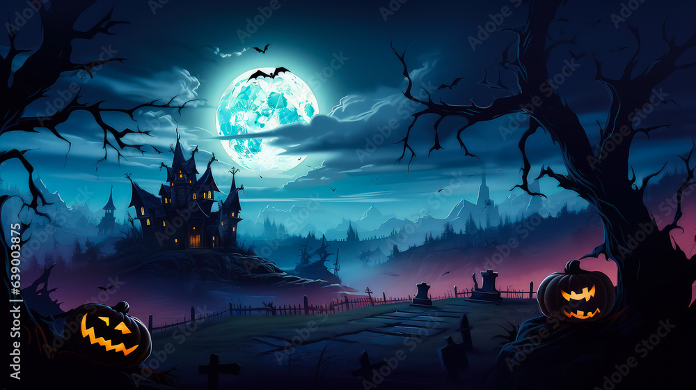 Spooky Halloween background or wallpaper design for posters, invitation ...