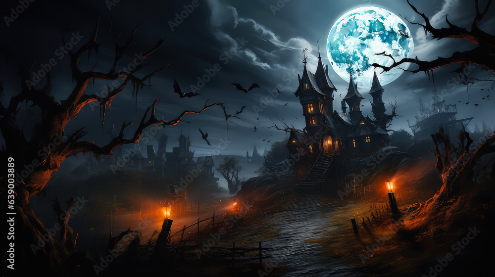 Spooky Halloween background or wallpaper design for posters, invitation ...