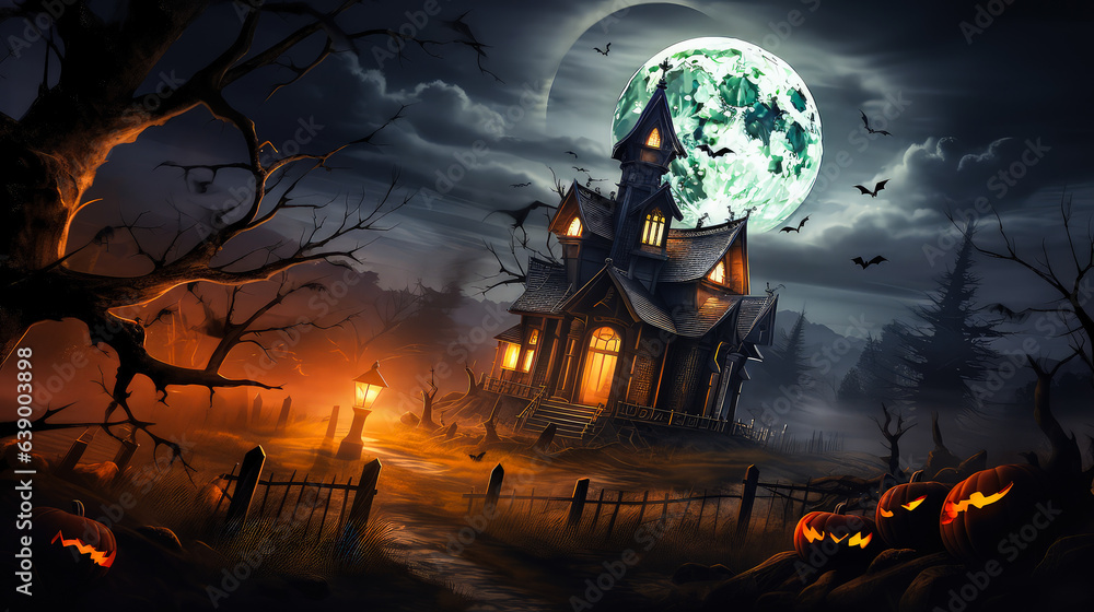 Spooky Halloween background or wallpaper design for posters, invitation ...