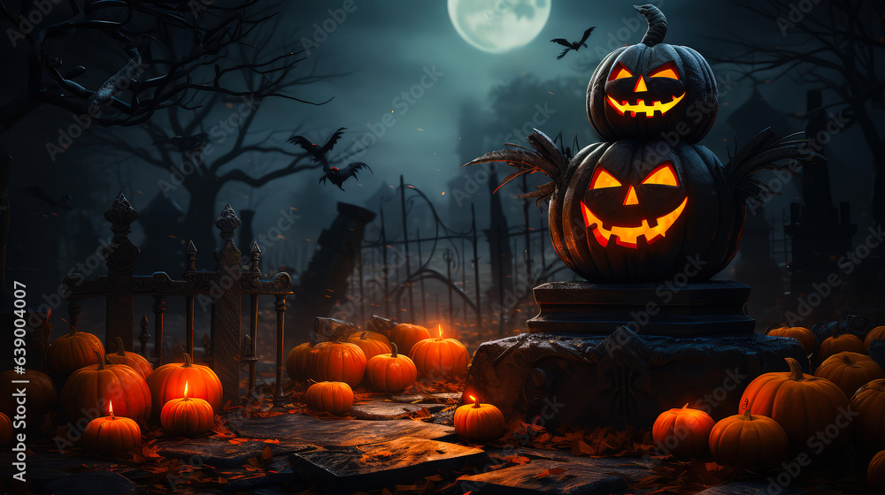 Spooky Halloween background or wallpaper design for posters, invitation ...