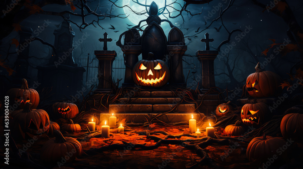 Spooky Halloween background or wallpaper design for posters, invitation ...