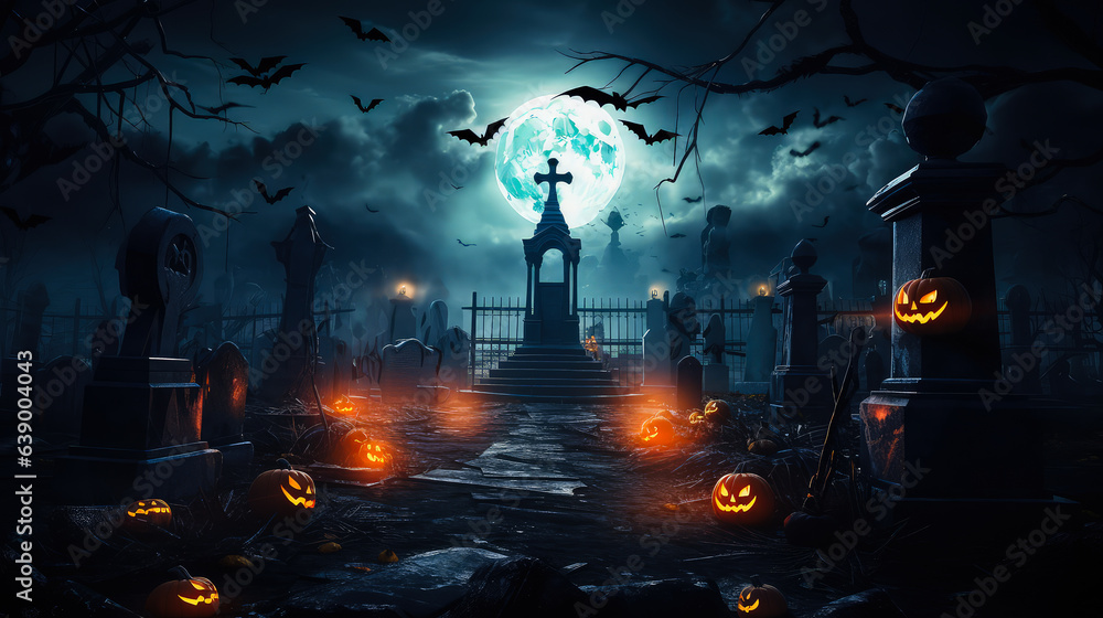 Spooky Halloween background or wallpaper design for posters, invitation ...