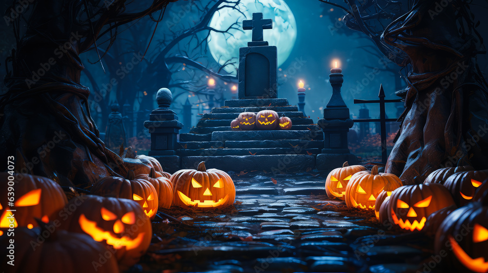 Spooky Halloween background or wallpaper design for posters, invitation ...