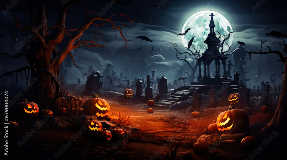 Spooky Halloween background or wallpaper design for posters, invitation ...