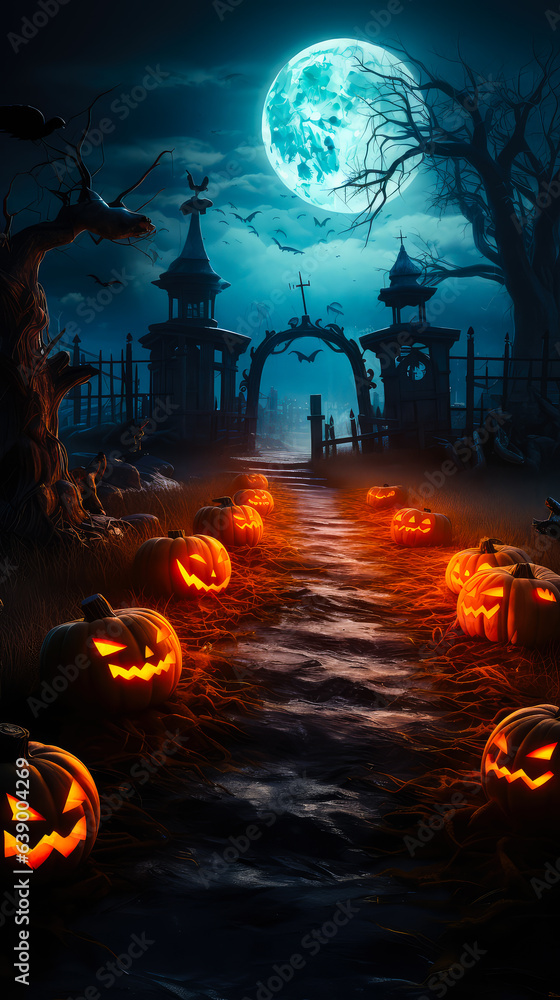 Attractive Halloween background or wallpaper design for posters ...