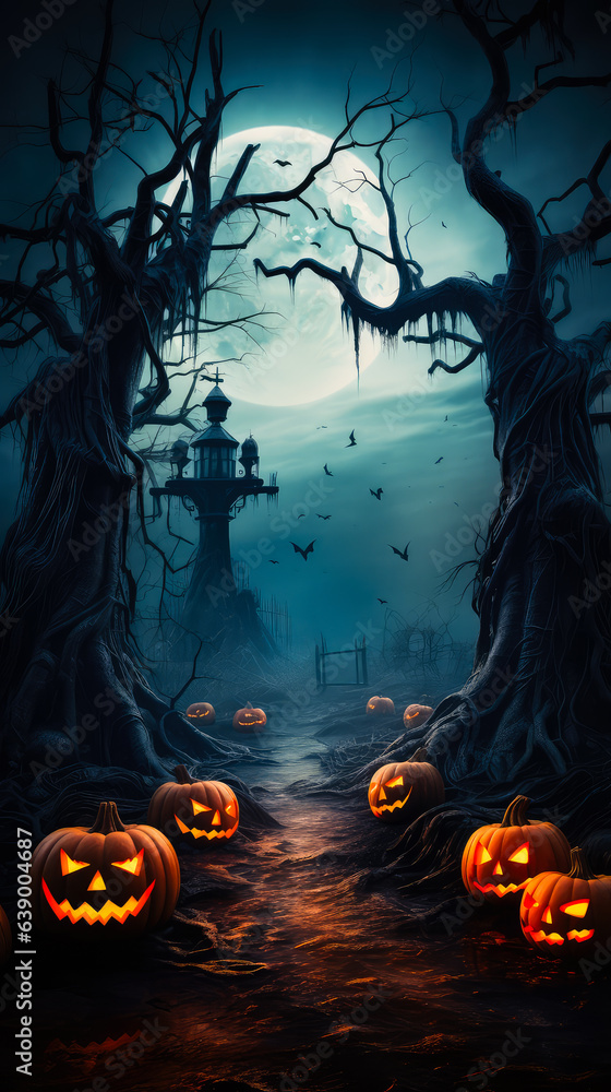Attractive Halloween background or wallpaper design for posters ...