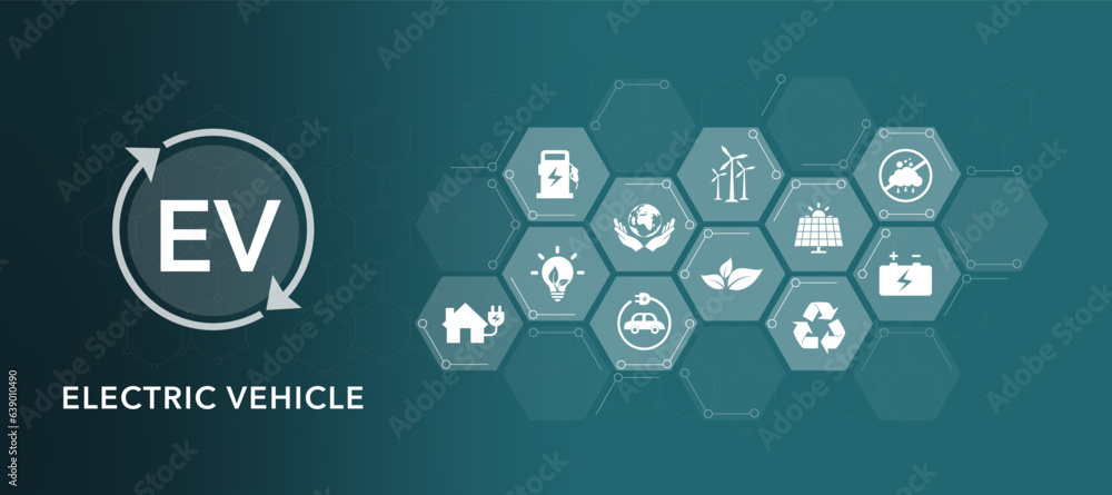 Energy EV car concept. Futuristic hybrid vehicle charge battery ...