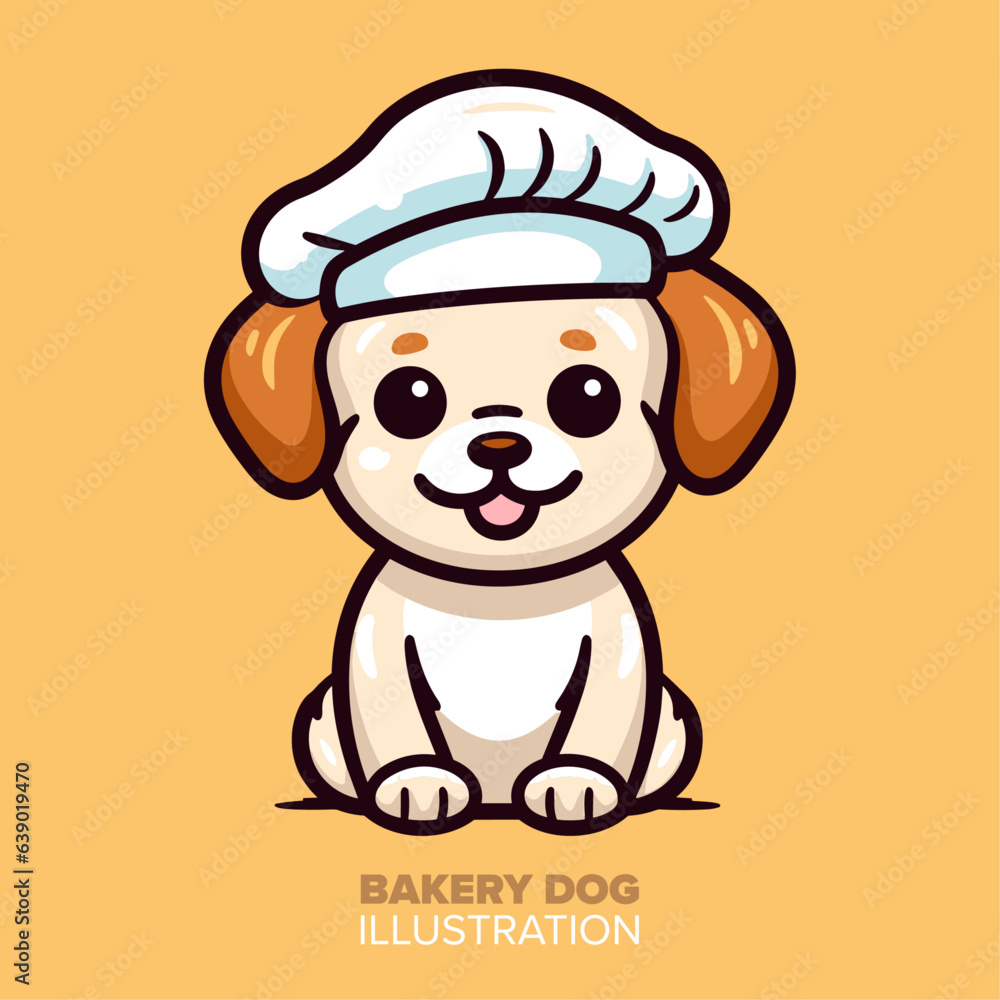 Cute bakery dog cartoon vector icon illustration. Animal nature icon ...