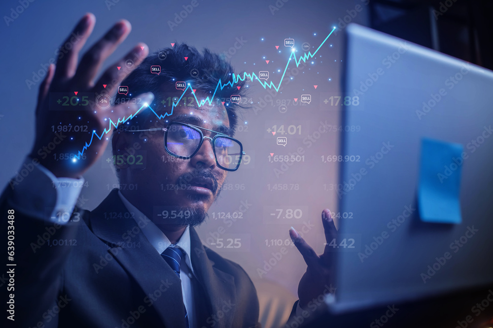 stock market, analytics, information, investor, laptop, analysis ...