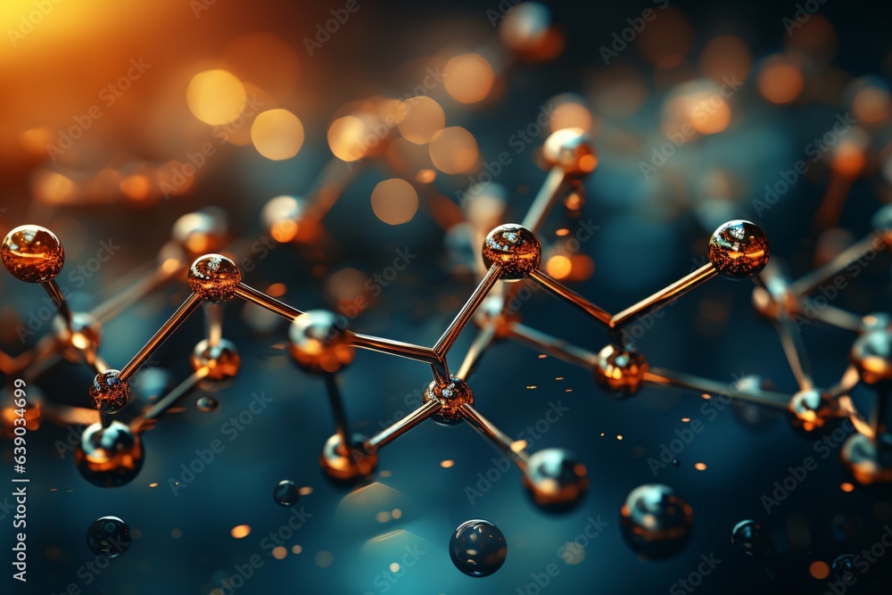 Abstract 3d render of molecule structure. Molecule structure. 3d ...