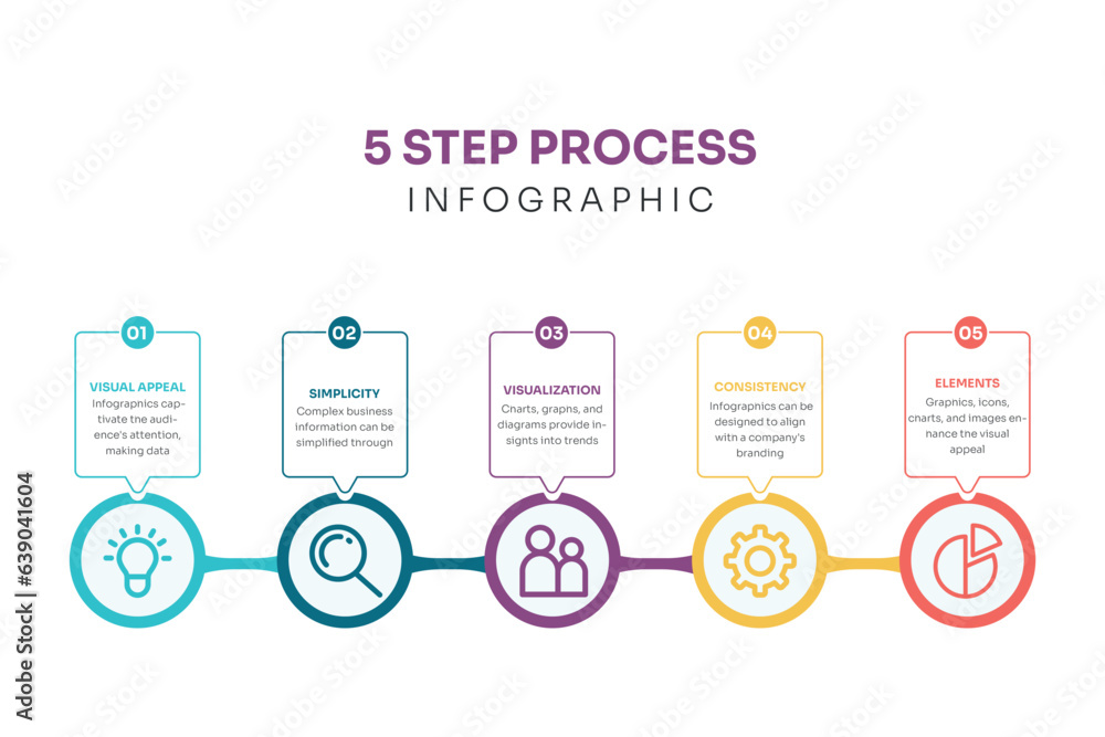 Vector Infographic thin line design with icons and 5 options or steps ...