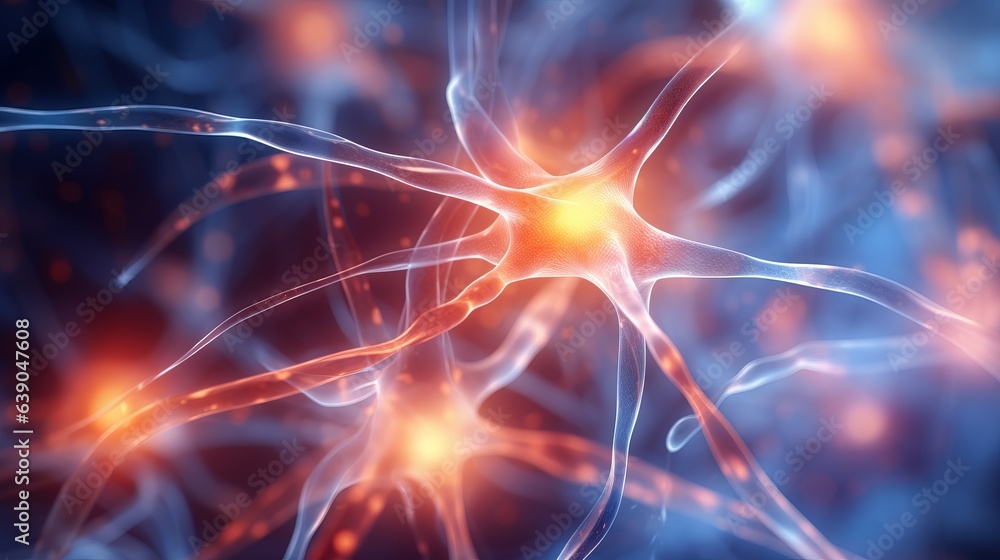 Brain's intricate neural web, complex nervous system, close-up of a ...