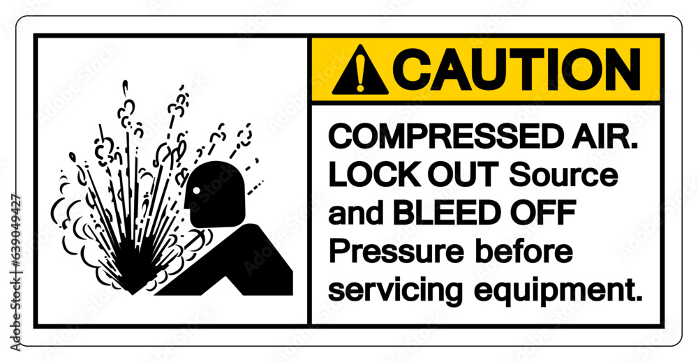 Caution Compressed Air Symbol Sign, Vector Illustration, Isolate On ...