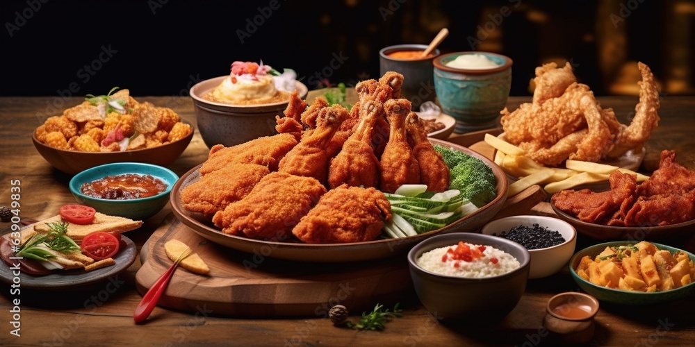 Behold a delectable feast that combines the crispy goodness of fried ...