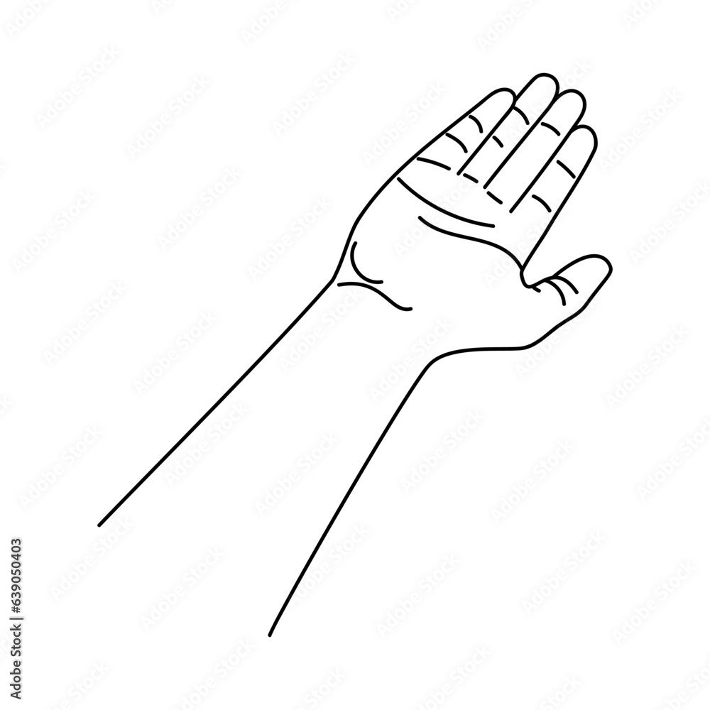 Line art of human hands, signs and gestures Stock Vector | Adobe Stock