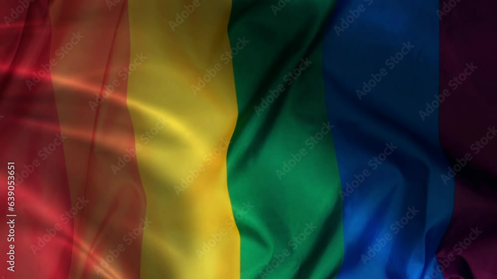 Rainbow LGBT pride flag. Lesbian lgbtq flag video waving in wind ...