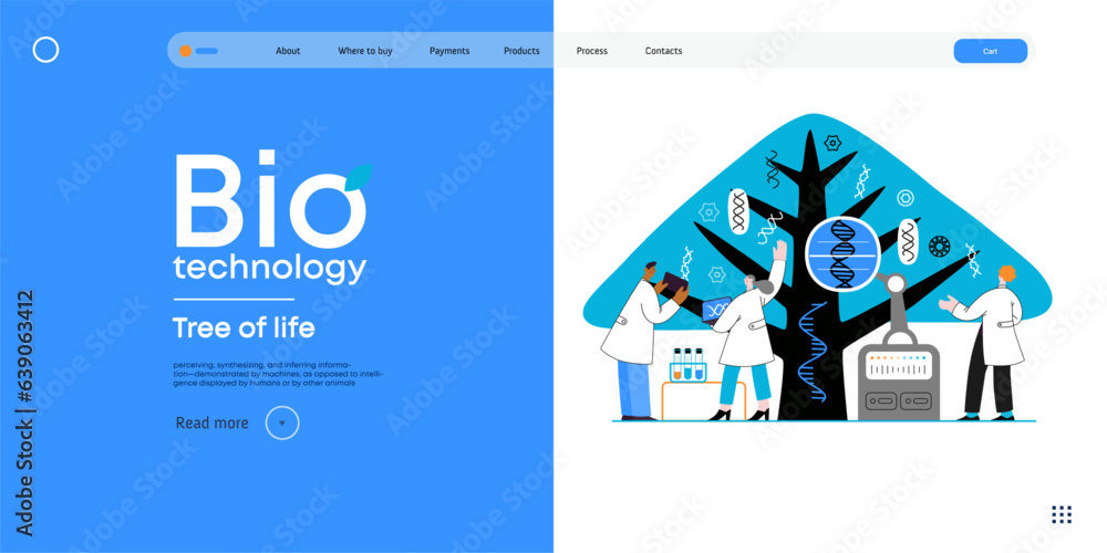 Bio Technology, Tree of life - modern flat vector concept illustration ...