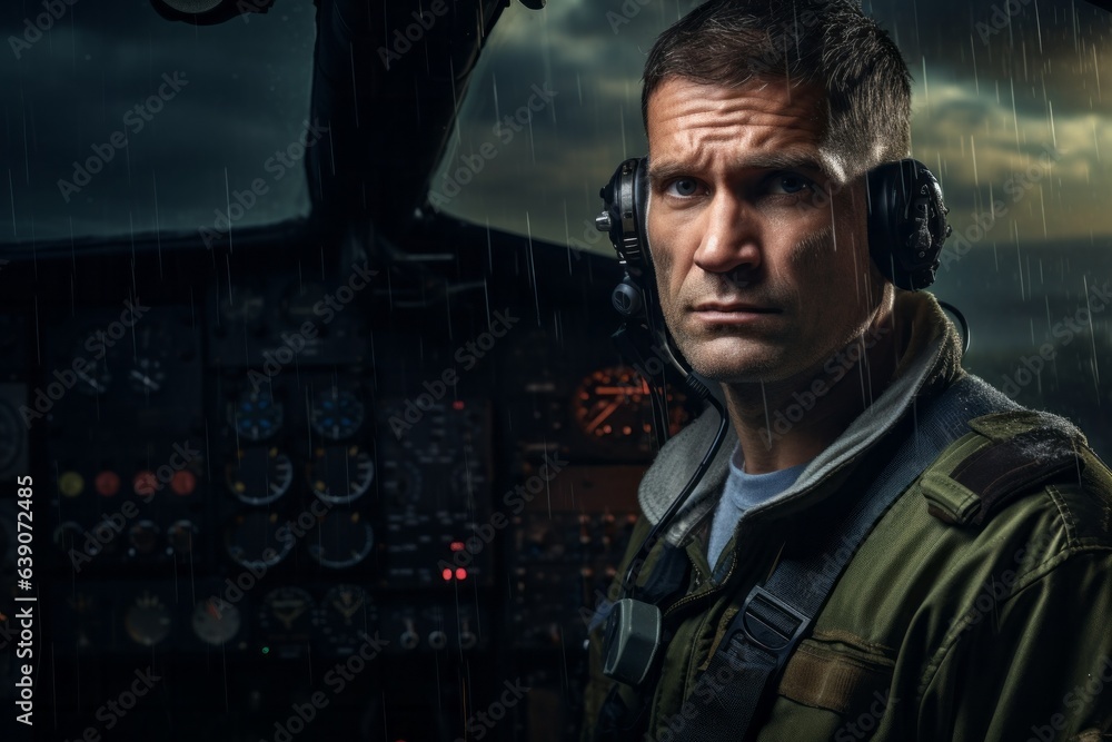 Group portrait photography of a seasoned pilot navigating through ...