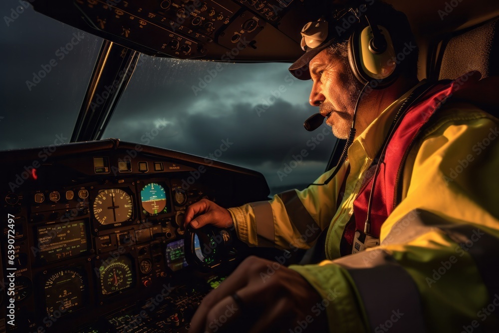Group portrait photography of a seasoned pilot navigating through ...