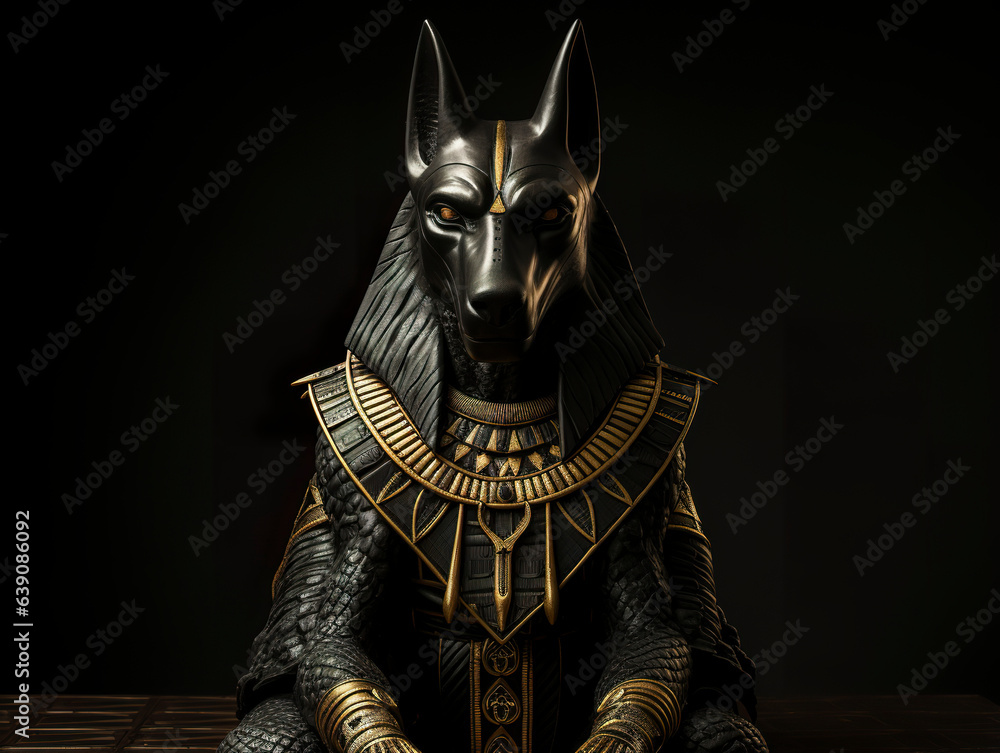 Portrait of god anubis on black background. Anubis, the ancient god ...