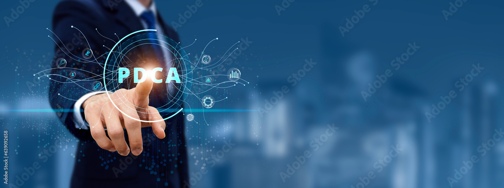 Businessman touch PDCA concept, PDCA concept or plan do check action ...