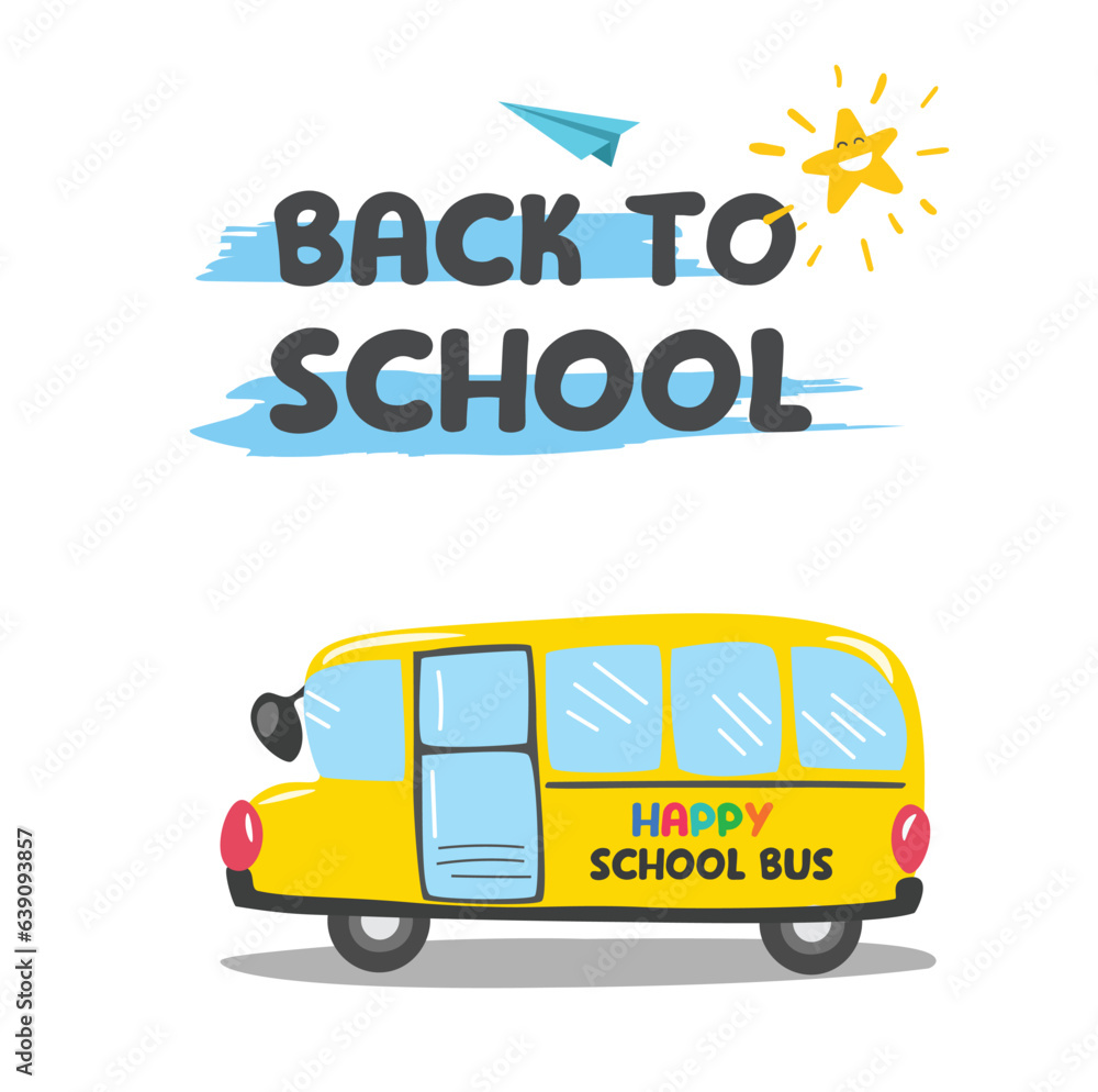 School bus and Back to school text vector. School bus clip art ...
