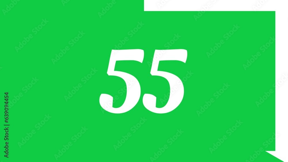 1 Minute Countdown Timer With Radial Wipe Effect As A Frame In Green