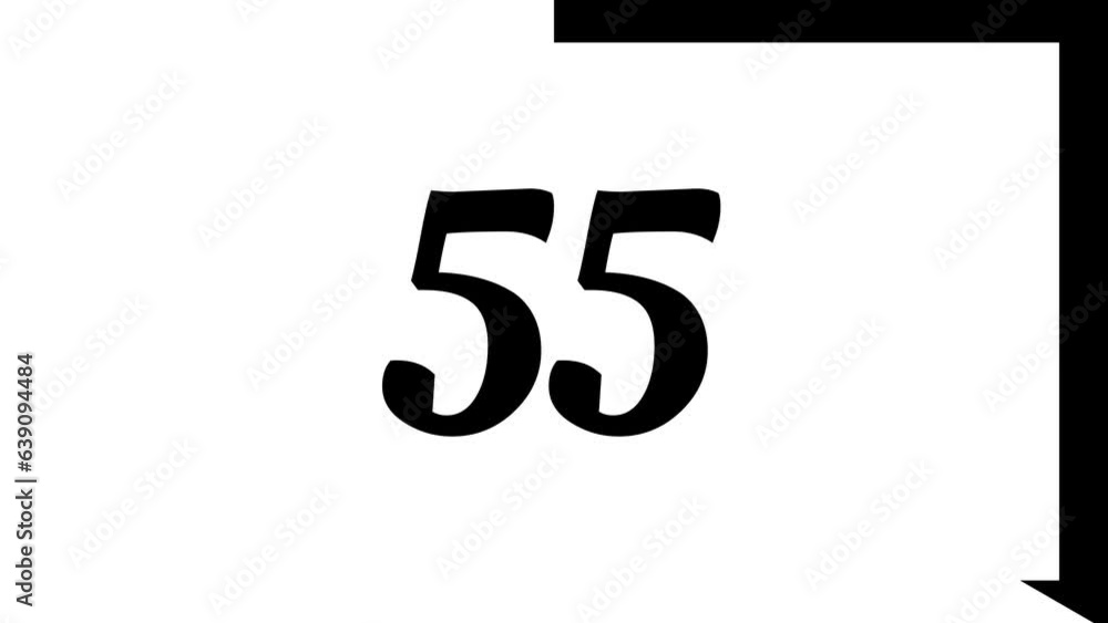 1 Minute Countdown Timer With Radial Wipe Effect As A Frame In White