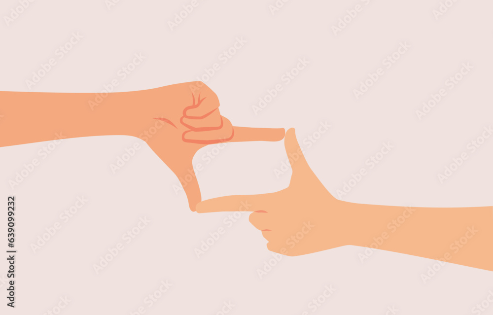 Hands Making a Framing Gesture Vector Cartoon illustration. Creative ...