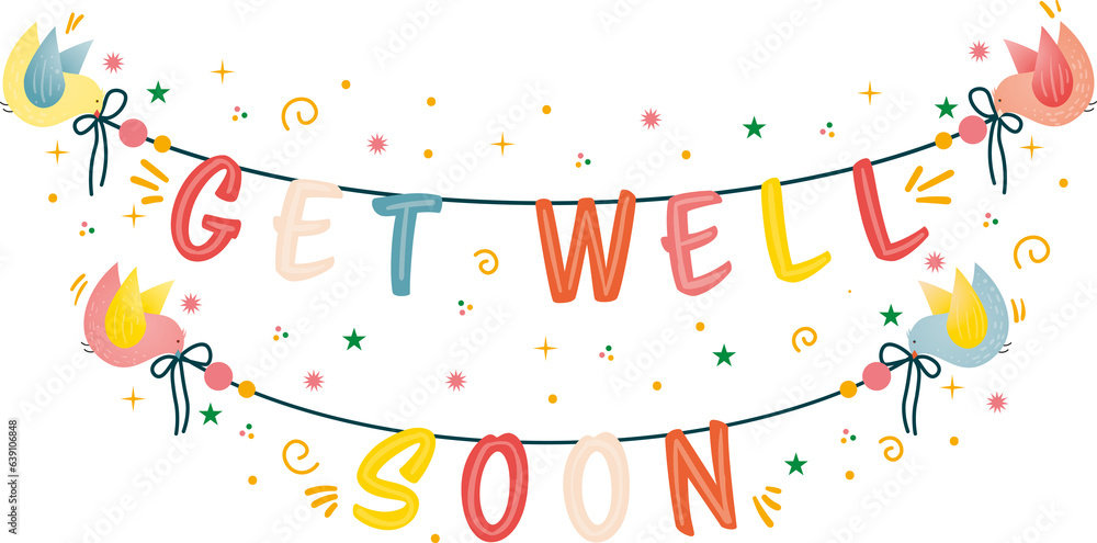 Digital png illustration of get well soon text on transparent ...