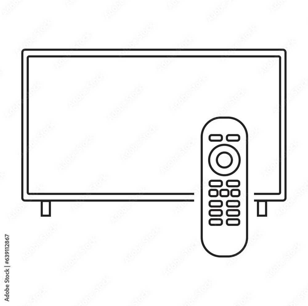 Tv remote icon in line style. TV And Remote icon. Line style for web ...