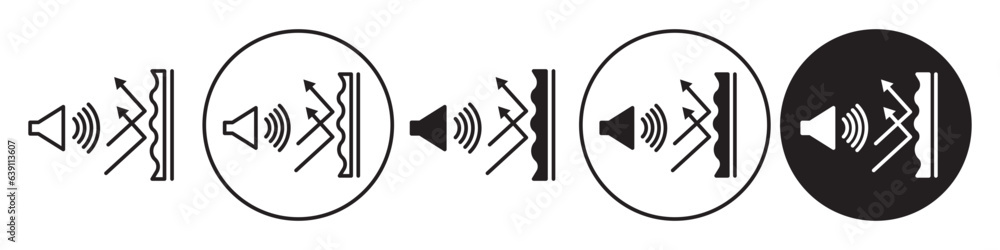 Soundproof icon. Voice reflection or shock wave absorber wall material ...