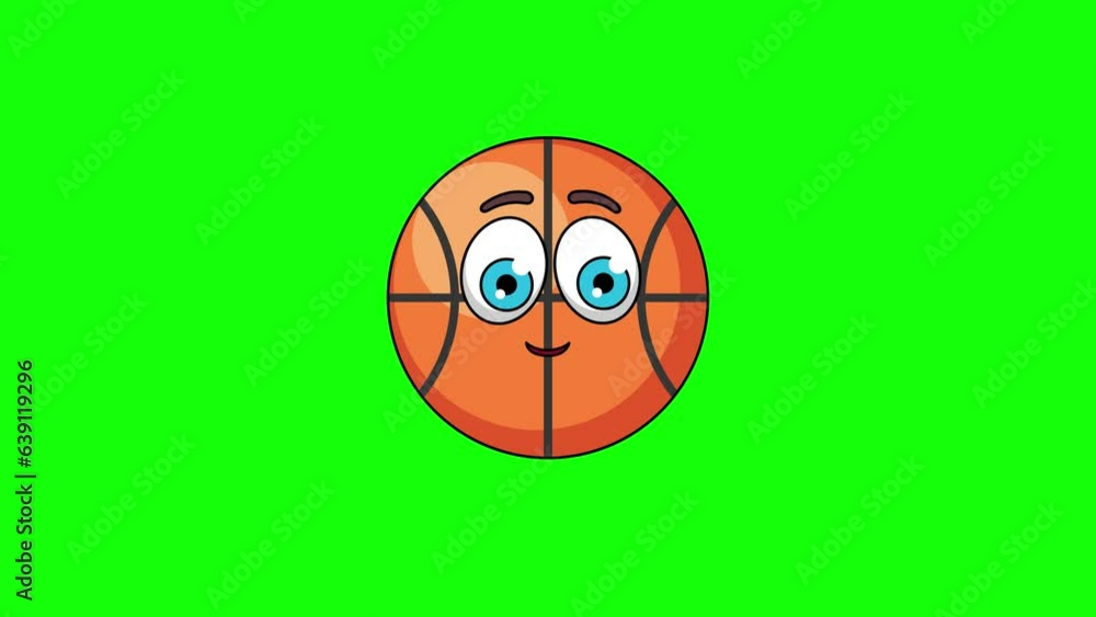 basketball cartoon character with saluting face, emoji emoticon ...
