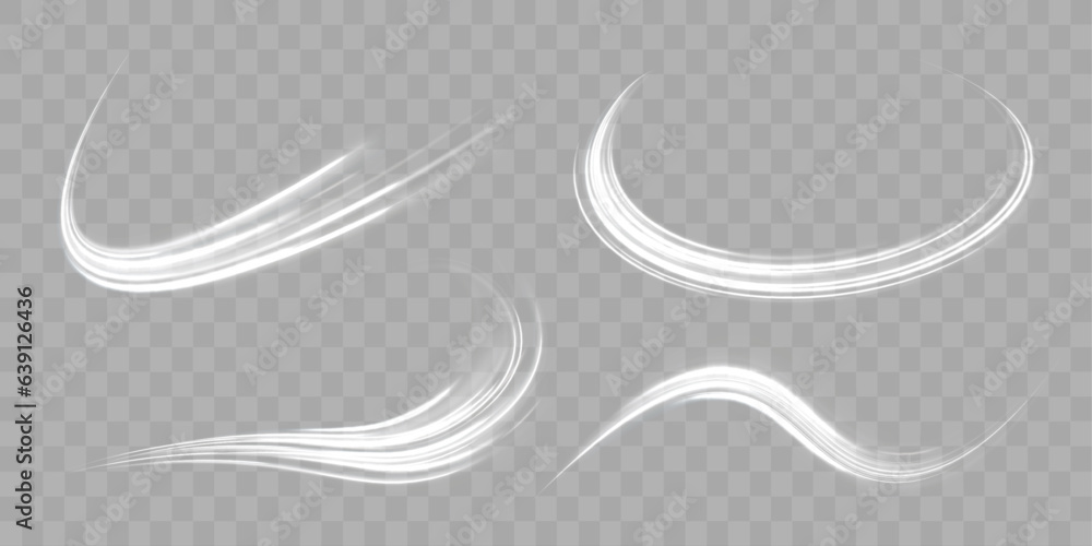 Light white Twirl. Curve light effect of white line. Luminous white ...