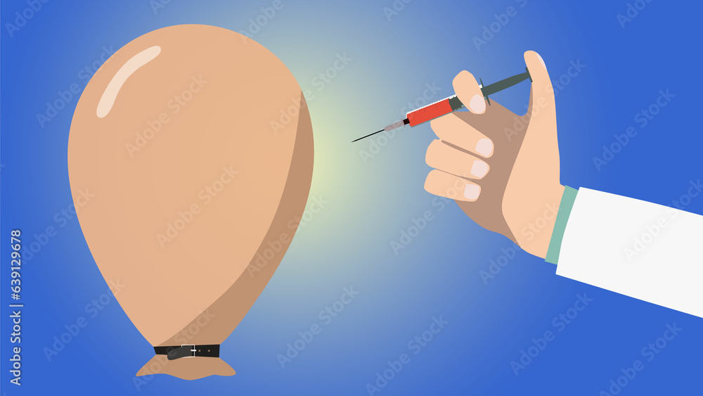 Ozempic. Vector minimalist illustration showing the effect of weight ...